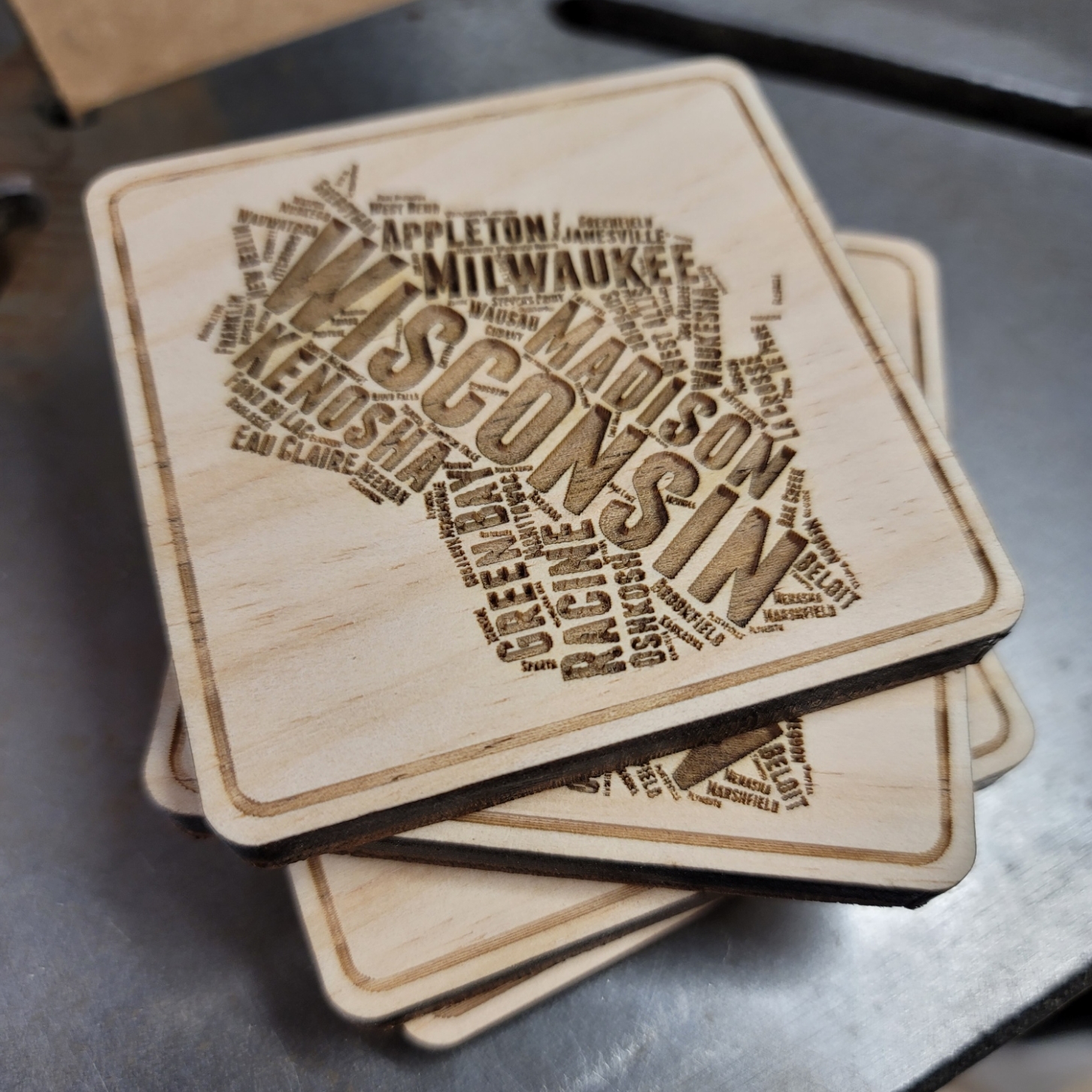 Wisconsin Cities Drink Coaster • crAVE Craft